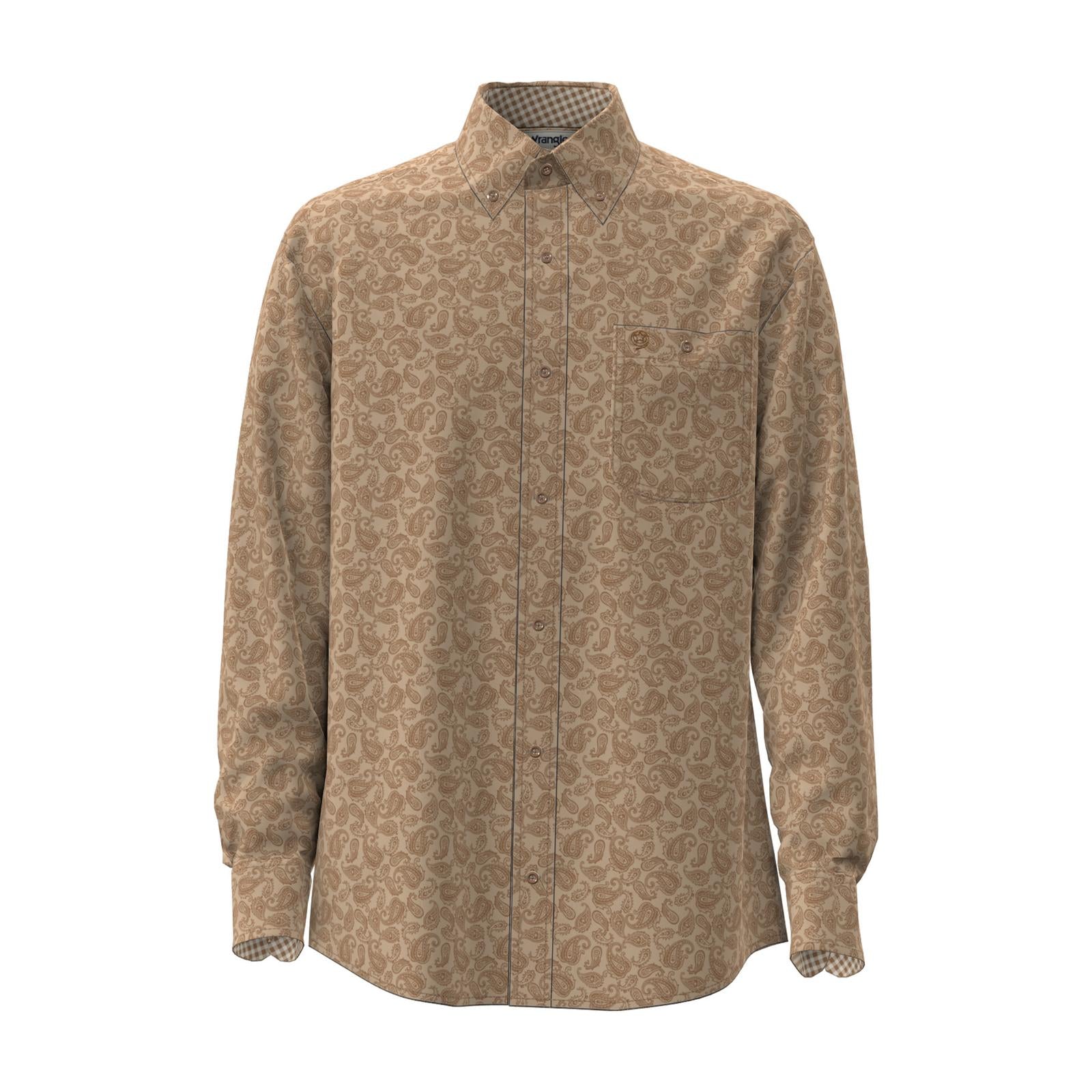 Wrangler George Strait Collection Warm Brown Long Sleeve Shirt – Corral ...