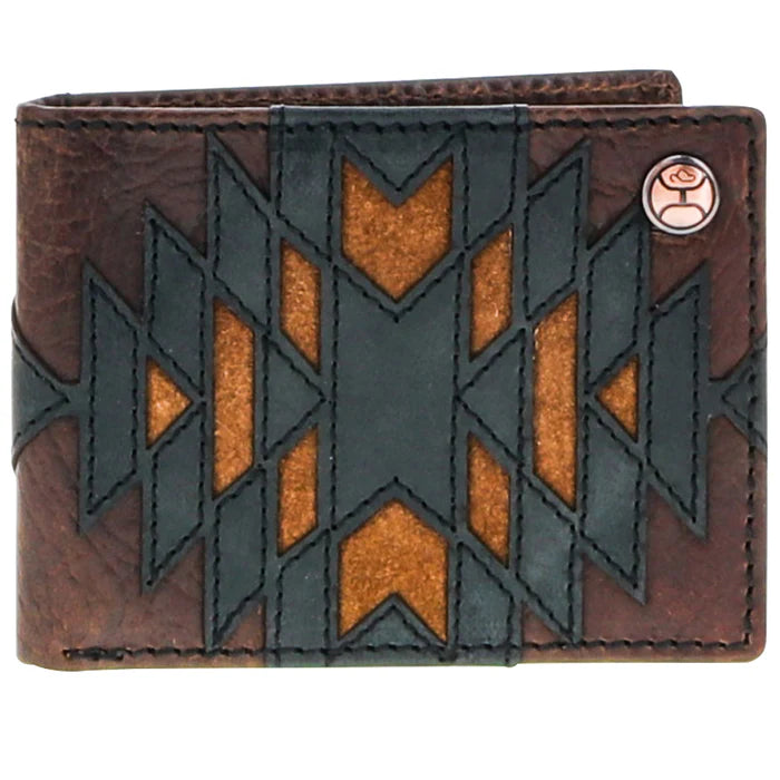 HOOEY "KAI" BROWN/BLACK & TAN PATCHWORK FRONT POCKET BIFOLD WALLET ...
