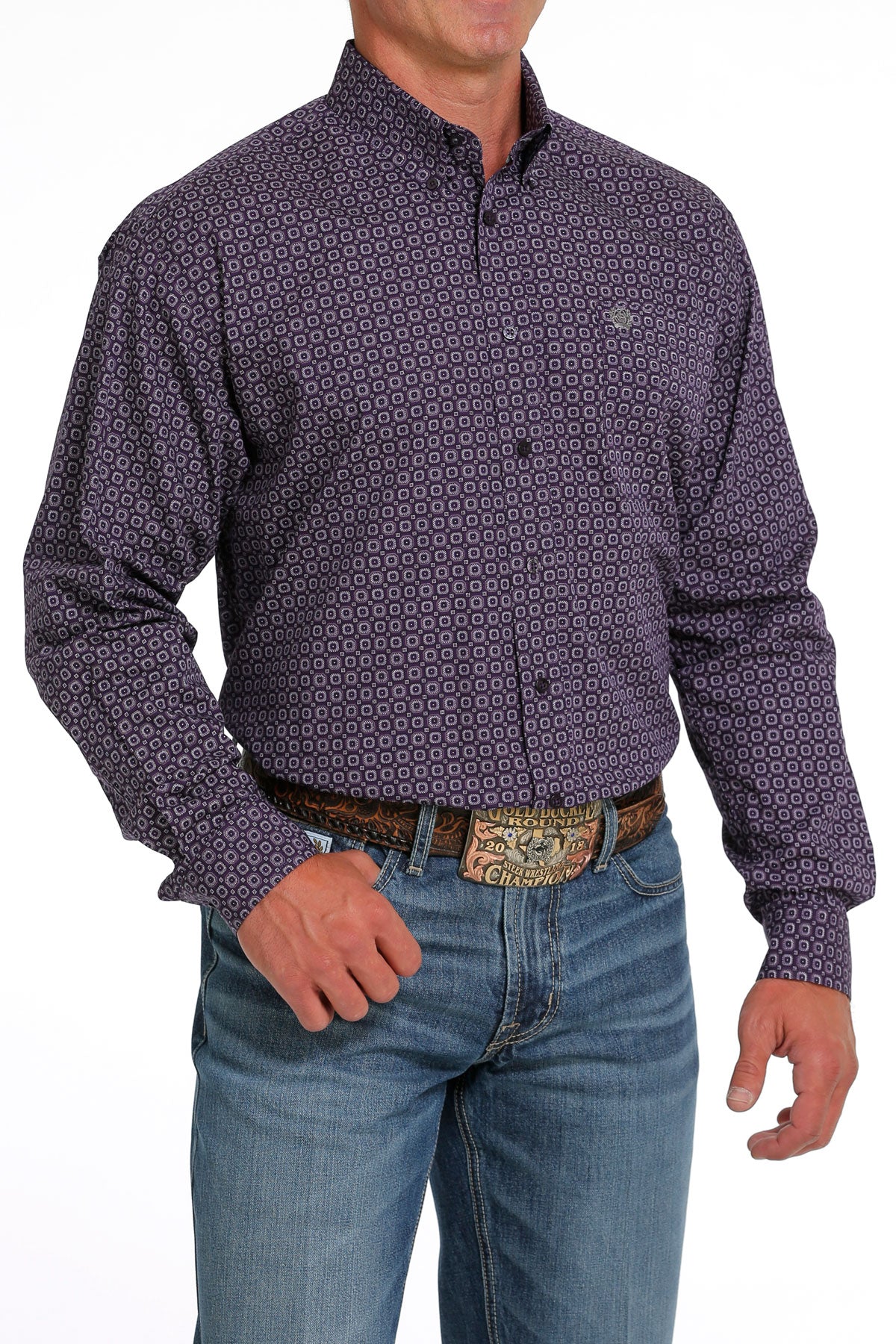 CINCH PURPLE OCTAGON LONG SLEEVE SHIRT – Corral Western Wear