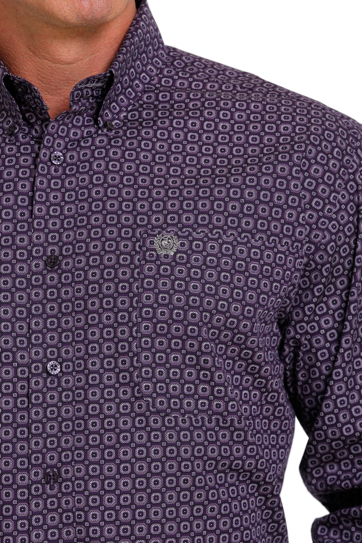 CINCH PURPLE OCTAGON LONG SLEEVE SHIRT – Corral Western Wear