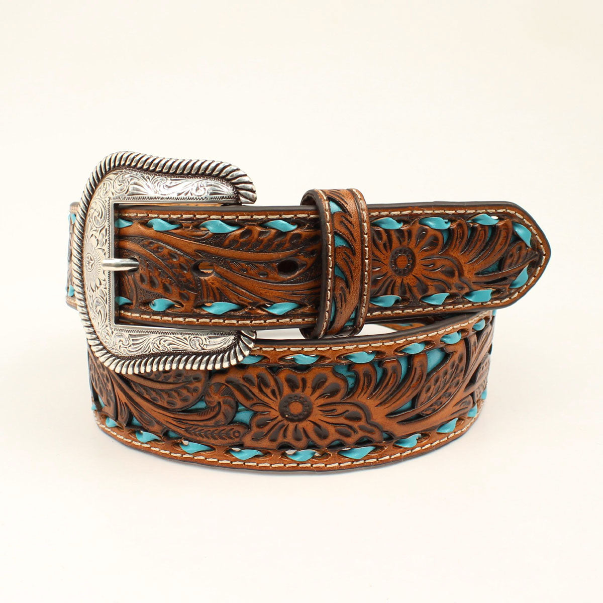 NOCONA PIERCED TURQUOISE TOOLED BELT – Corral Western Wear